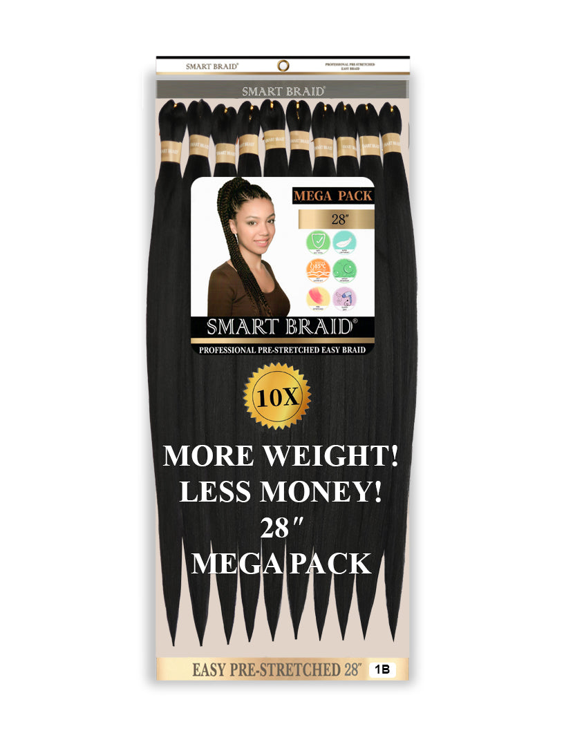 Smart Braid Pre-Stretched Braiding Hair 28 Inch 10X Pack – Shaba Cosmetics