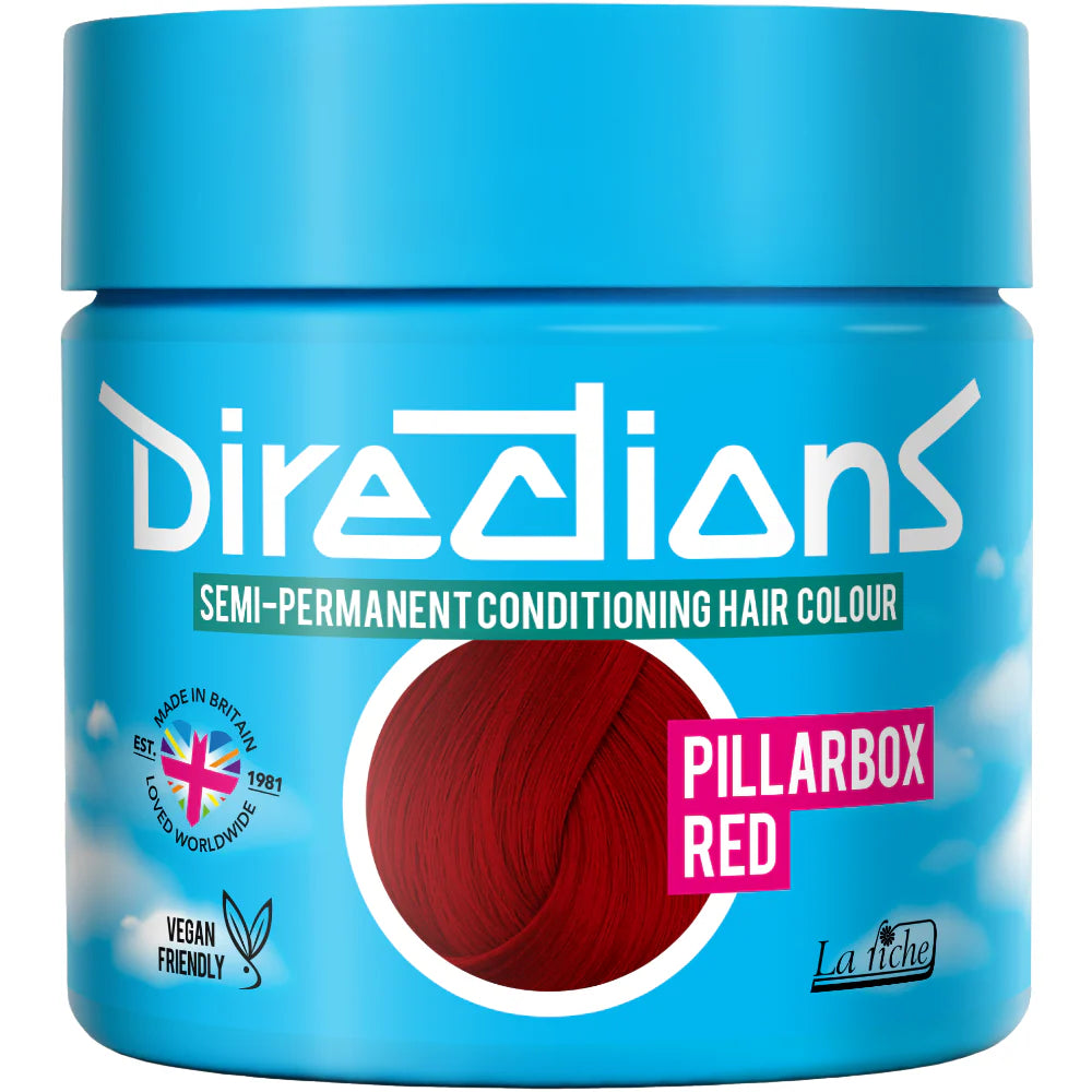 DIRECTIONS Pillarbox Red Semi-permanent hair colour 100ml – Shaba Cosmetics